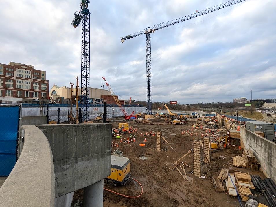 Atlantic Station's Connector-fronting component begins ascent | Urbanize Atlanta